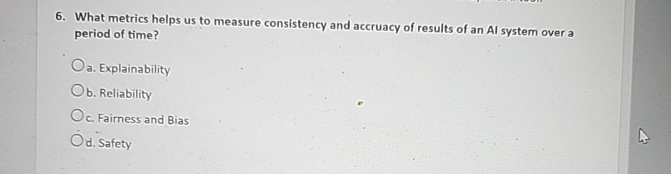 Solved What metrics helps us to measure consistency and | Chegg.com