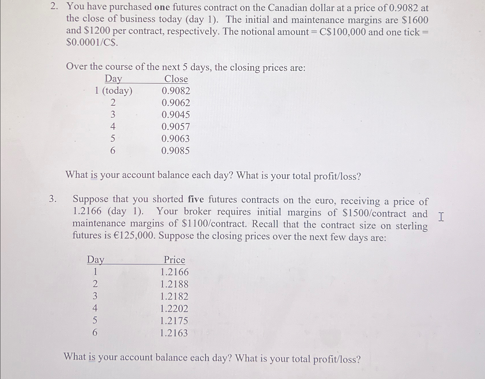 Solved You have purchased one futures contract on the | Chegg.com