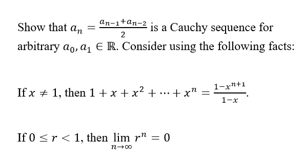 Show That Anan 1an 22 is A Cauchy Sequence 9516