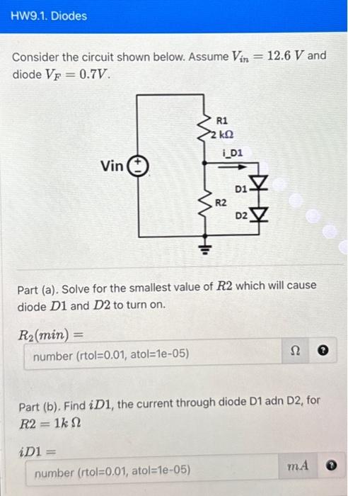 Solved Consider the circuit shown below. Assume Vin =12.6 V | Chegg.com