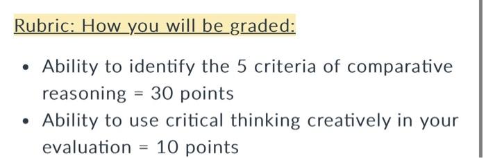Solved Comparative reasoning allows us to create helpful | Chegg.com
