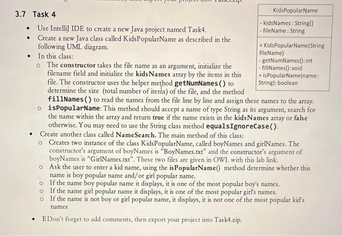 Solved 3.7 Task 4 - Use Intellij IDE to create a new Java | Chegg.com