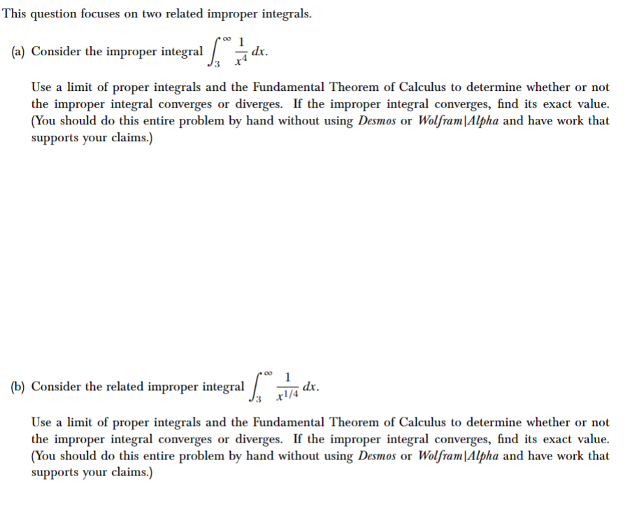 Solved This question focuses on two related improper | Chegg.com