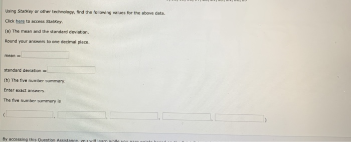 Solved Using Statkey or other technology, find the following | Chegg.com