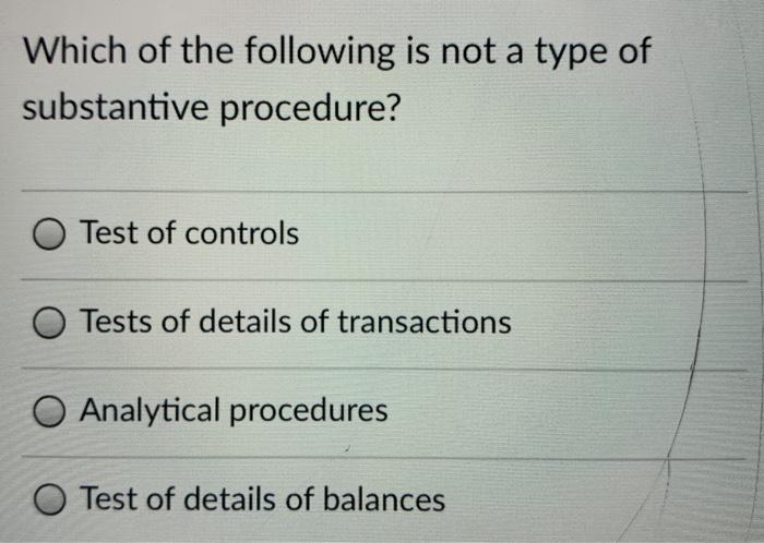 Solved Which of the following is not a type of substantive | Chegg.com