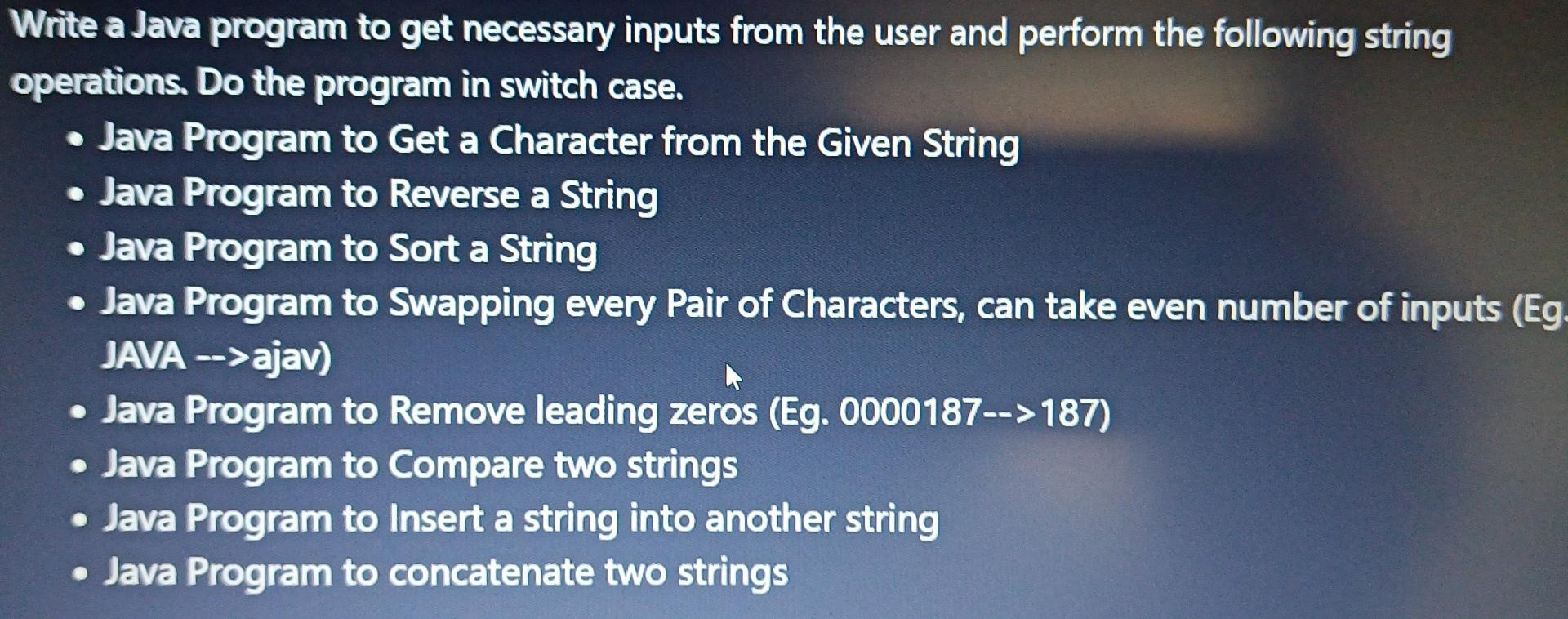 Solved Write a Java program to get necessary inputs from the | Chegg.com