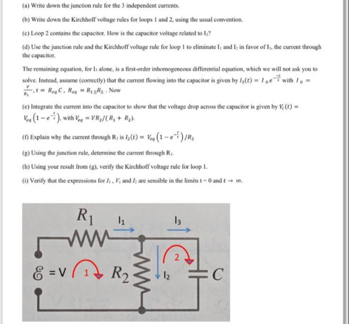(a) ﻿Write down the junction rule for the 3 | Chegg.com