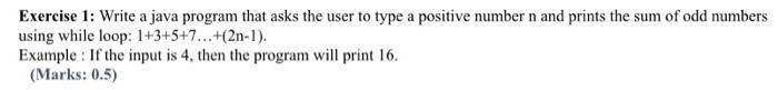 Solved Exercise 1: Write a java program that asks the user | Chegg.com