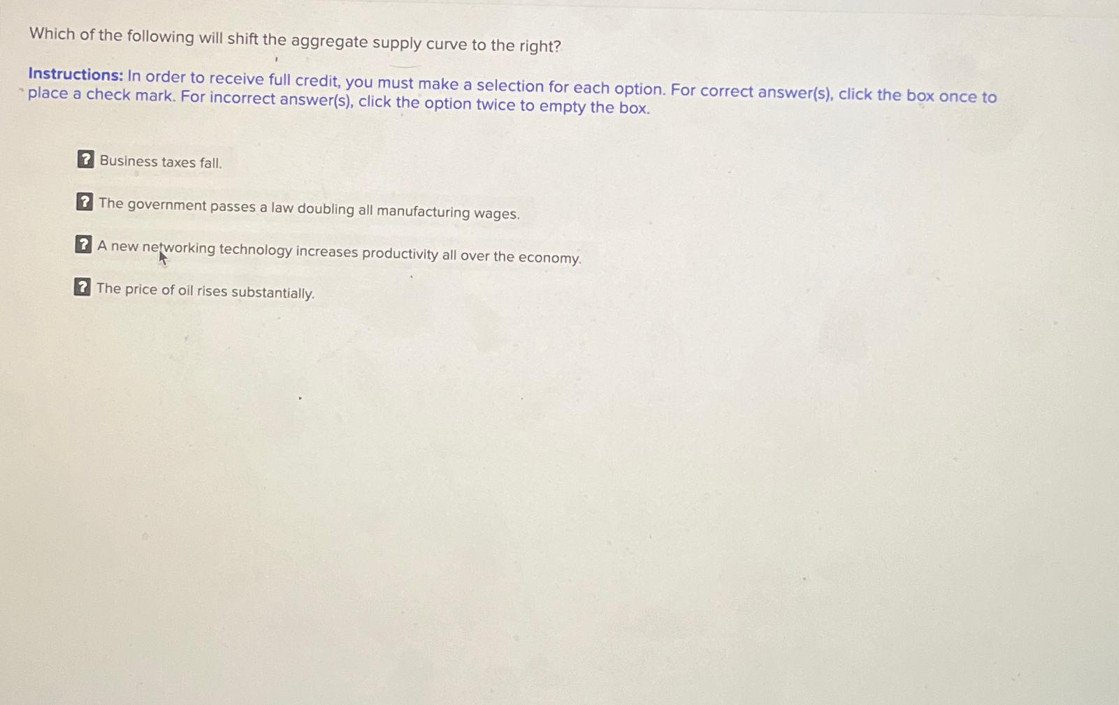 Solved Which of the following will shift the aggregate | Chegg.com