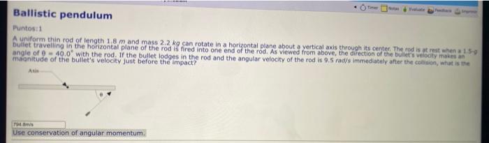 Solved Ballistic pendulum Runtosid A uniform thin rod of | Chegg.com