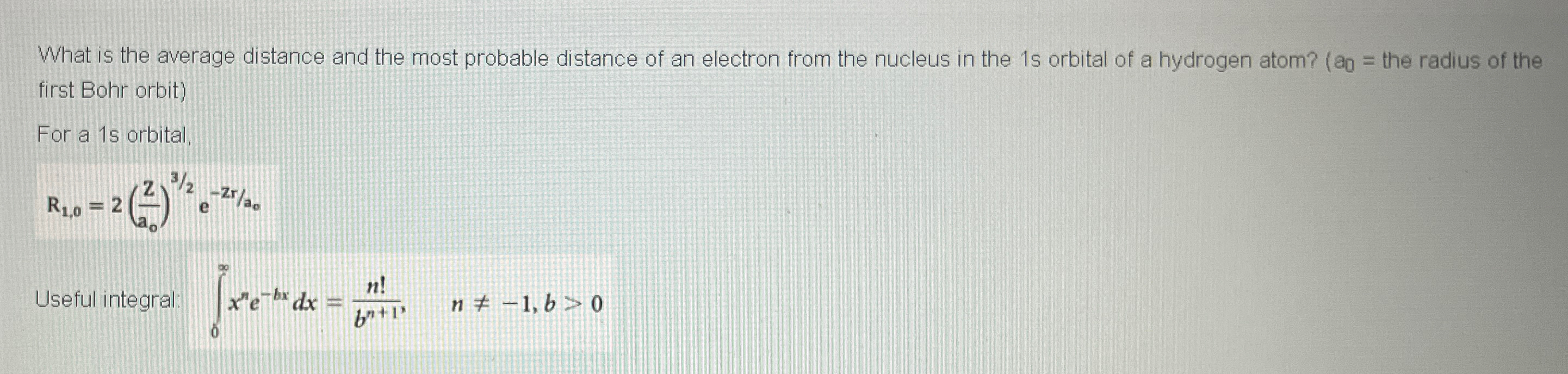 Solved What Is The Average Distance And The Most Probable