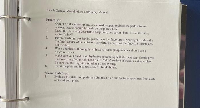 Solved BIO 3: General Microbiology Laboratory Manual | Chegg.com