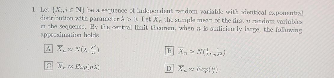 Solved Let {xi,iinN} ﻿be a sequence of independent random | Chegg.com
