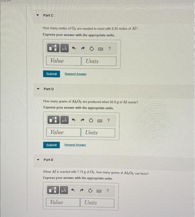 Solved How many moles of O2 are needed to react with 8.85 | Chegg.com
