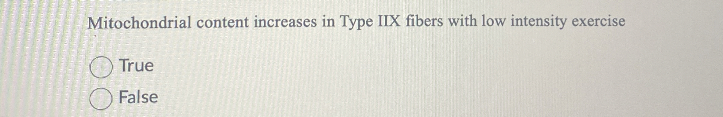 Solved Mitochondrial content increases in Type IIX fibers | Chegg.com