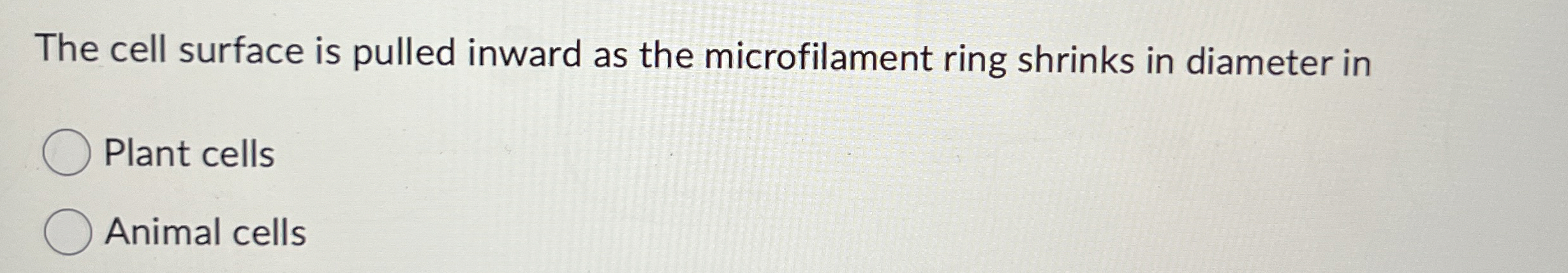 Solved The cell surface is pulled inward as the | Chegg.com
