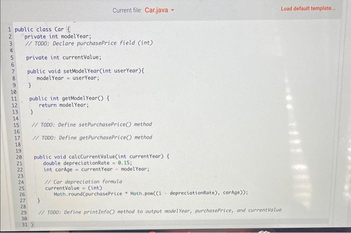 Solved Given main0, complete the Car class (in file Car | Chegg.com
