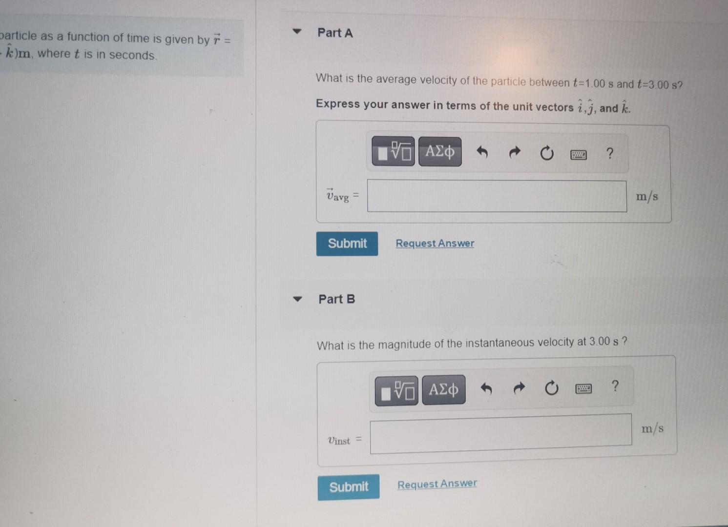 Solved The position of a particular particle as a function | Chegg.com