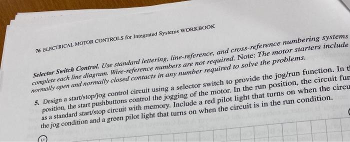 Solved 76 ELECTRICAL MOTOR CONTROLS for Integrated Systems | Chegg.com