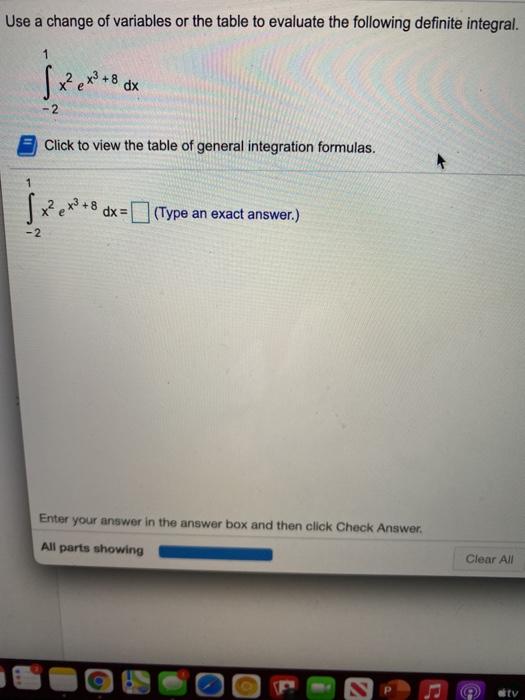 Solved Use a change of variables or the table to evaluate | Chegg.com