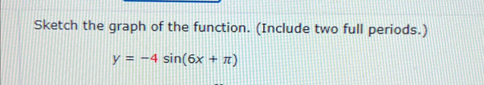 Solved Sketch the graph of the function. (Include two full | Chegg.com