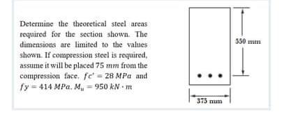 Solved 550 Determine the theoretical steel areas required | Chegg.com