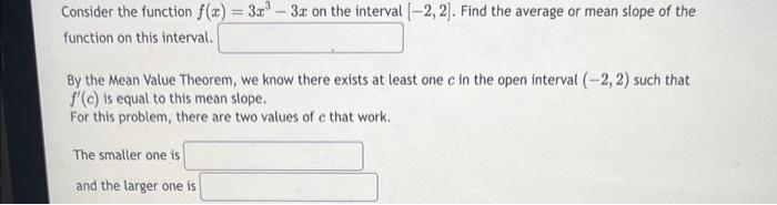 Solved Consider the function f(x)=3x3−3x on the interval | Chegg.com
