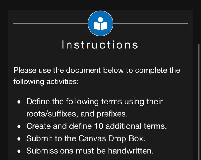 Instructions Please use the document below to | Chegg.com