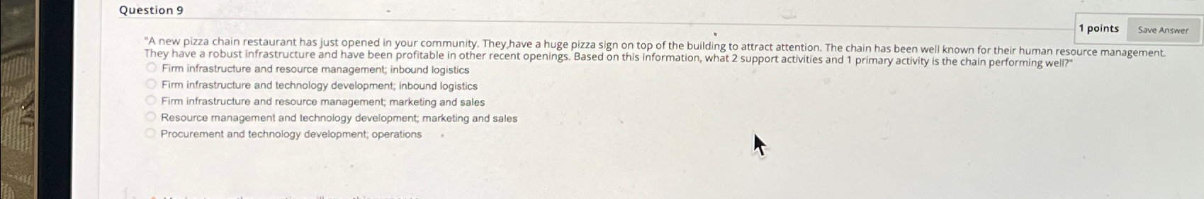 Solved Question 91 ﻿pointsThey have a robust infrastructure | Chegg.com