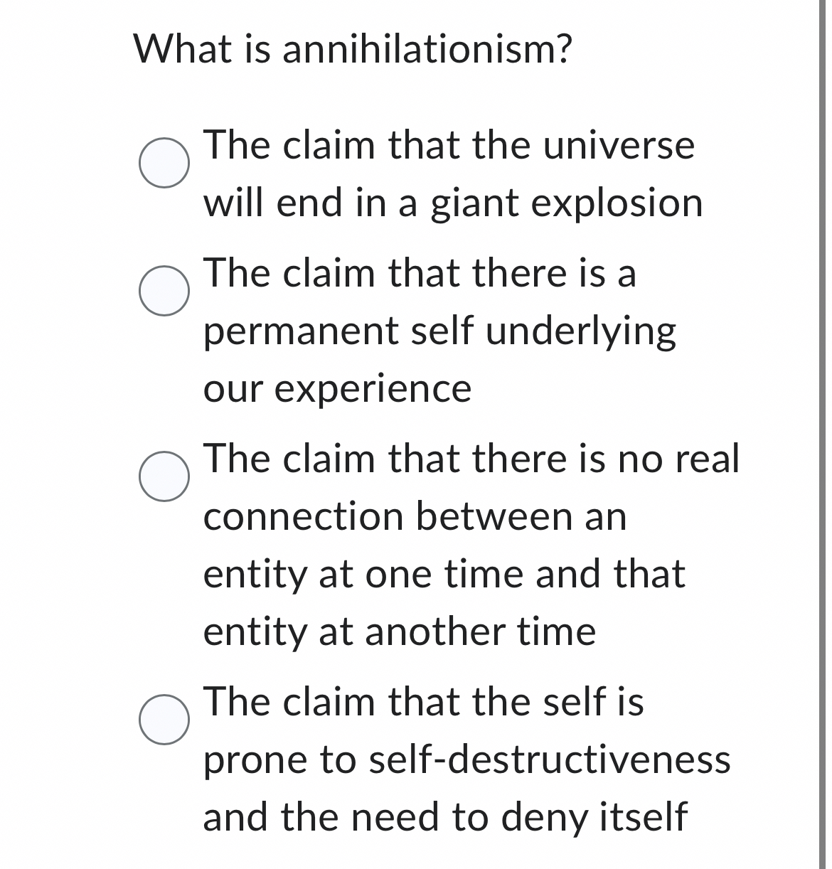 Solved What is annihilationism?The claim that the universe | Chegg.com