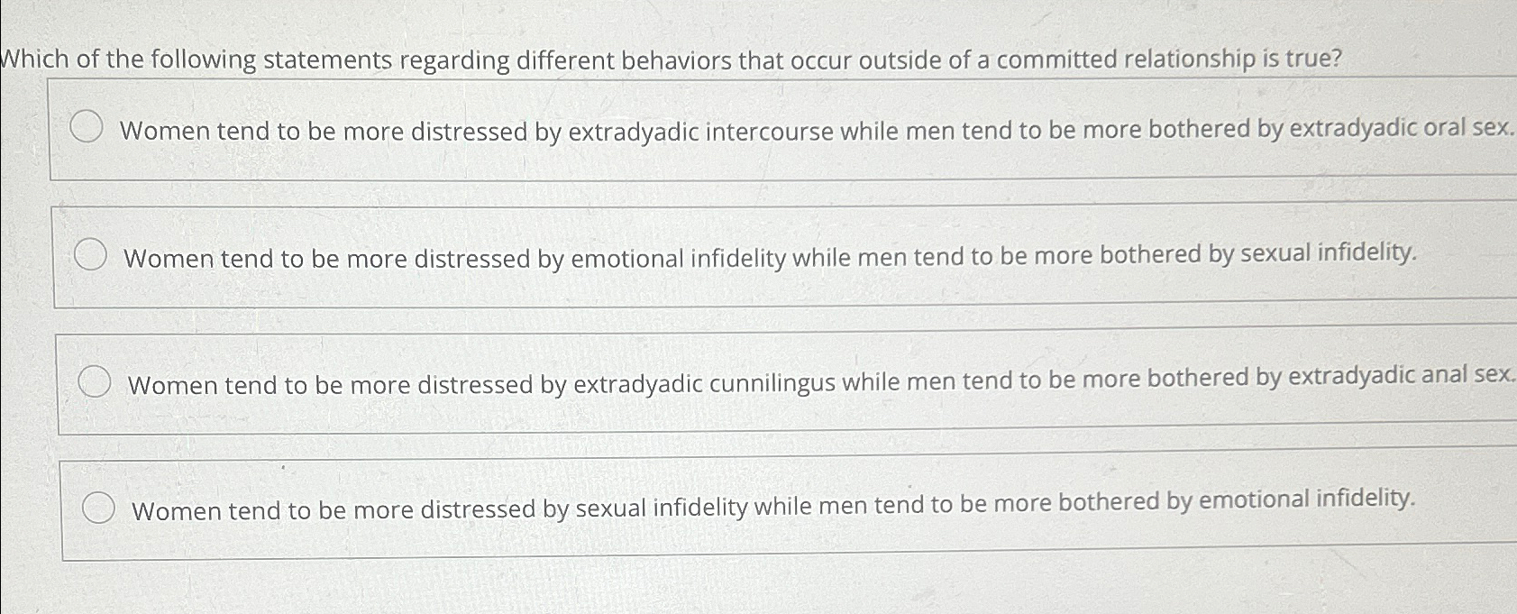 Solved Which of the following statements regarding different | Chegg.com