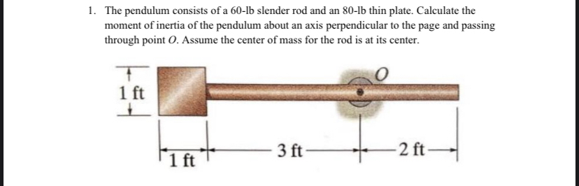 Solved The pendulum consists of a 60-lb ﻿slender rod and an | Chegg.com