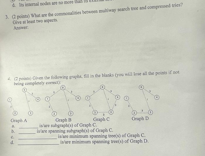 Solved 3. (2 points) What are the commonalities between | Chegg.com