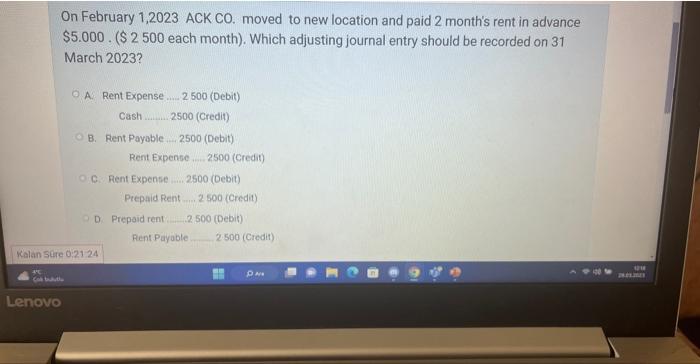 Solved On February 1,2023 ACK CO. moved to new location and | Chegg.com