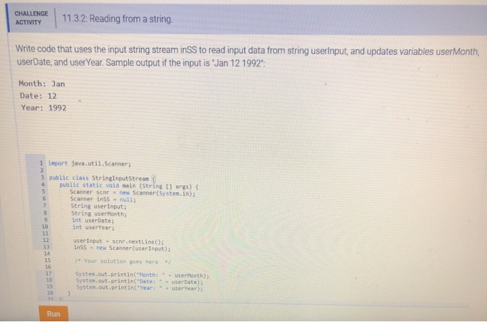 Solved CHALLENGE ACTIVITY 11 3 2 Reading From A String 