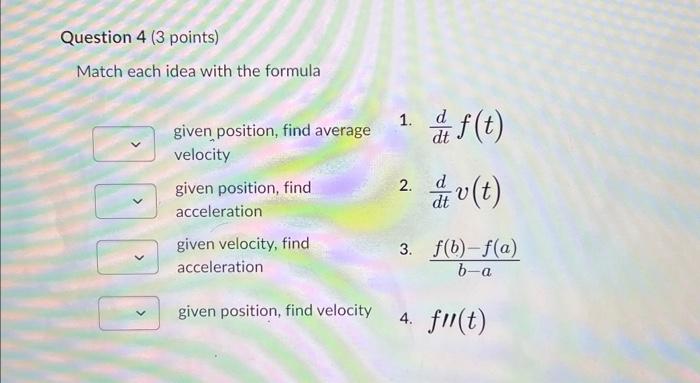 Solved Question 4 ( 3 points) Match each idea with the | Chegg.com