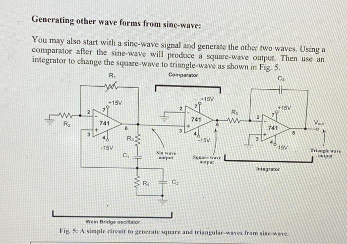 Solved 1 The oscillator of Fig. 3 to provide square wave | Chegg.com