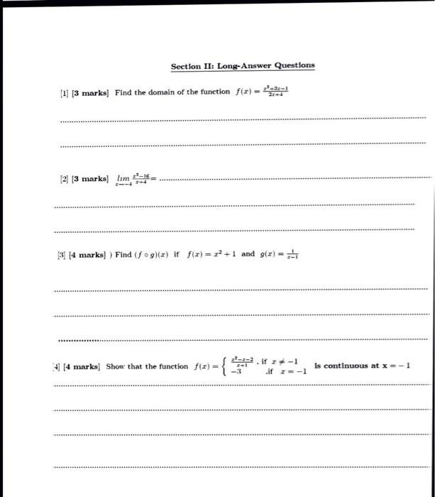 Solved [1] [3 marks] Find the domain of the function | Chegg.com