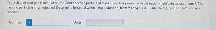 Solved A particle of charge q is fixed at point P, and a | Chegg.com