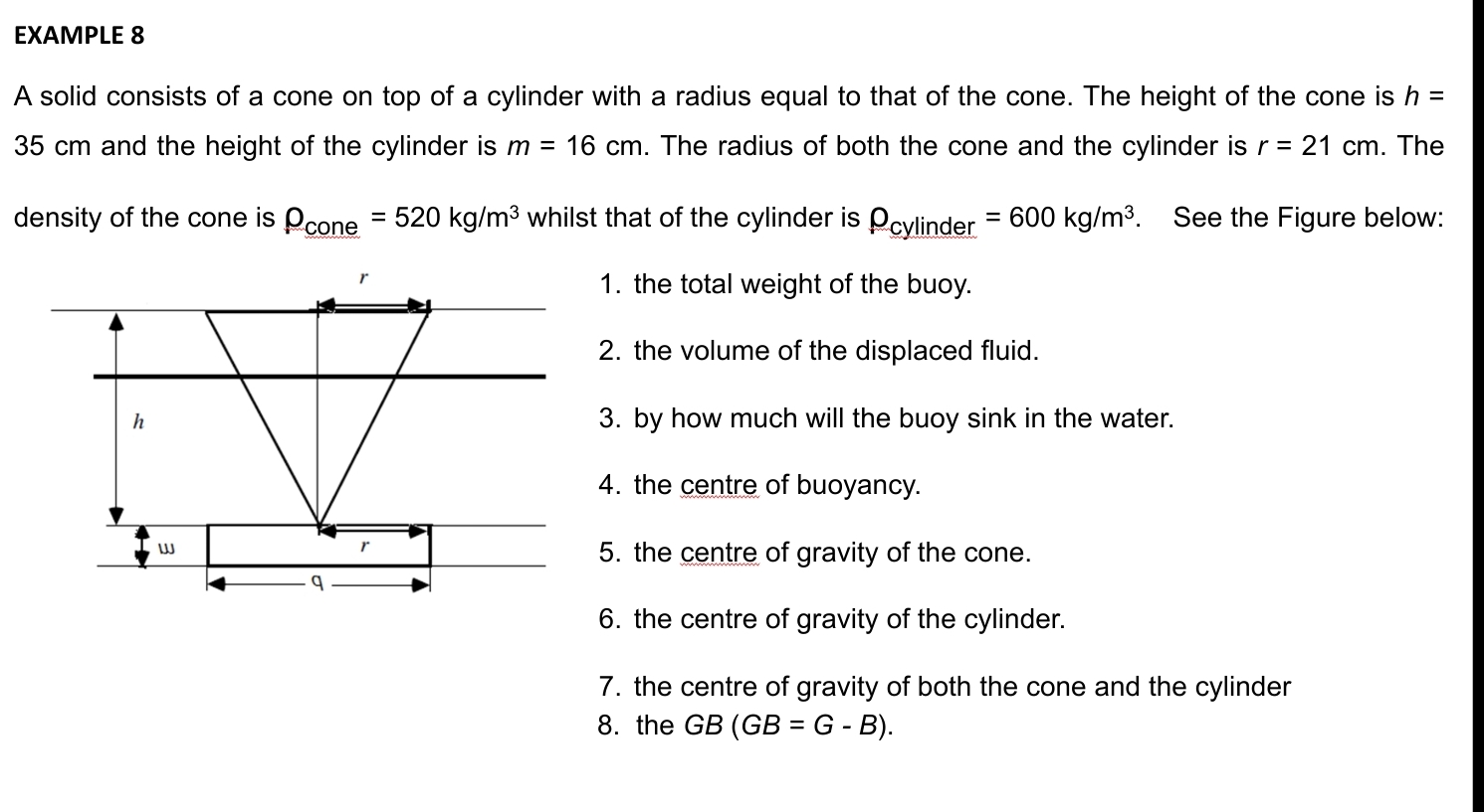 Solved EXAMPLE 8A solid consists of a cone on top of a | Chegg.com
