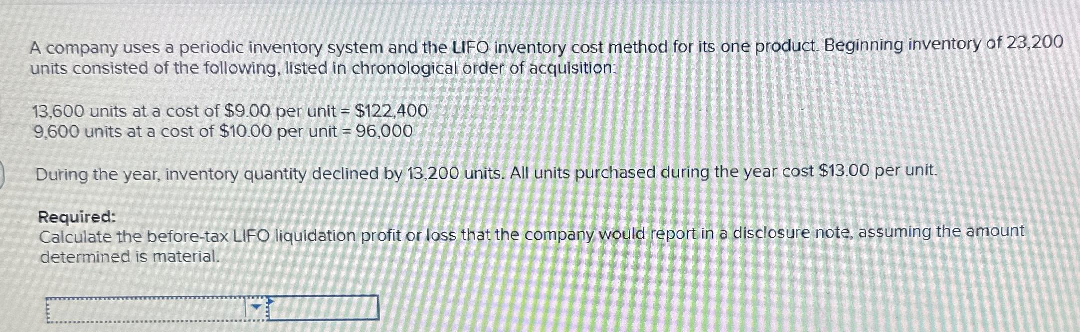 Solved A company uses a periodic inventory system and the | Chegg.com
