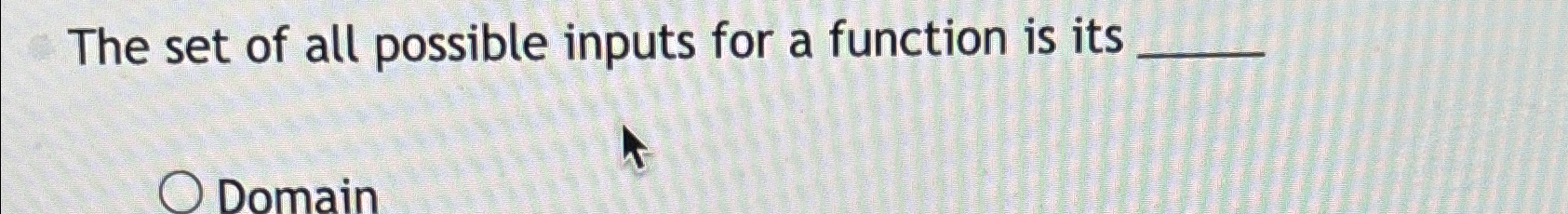 Solved The set of all possible inputs for a function is | Chegg.com
