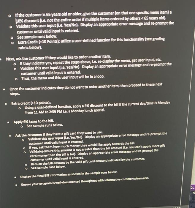 Solved Program Specifications/Requirements. Create a Python | Chegg.com