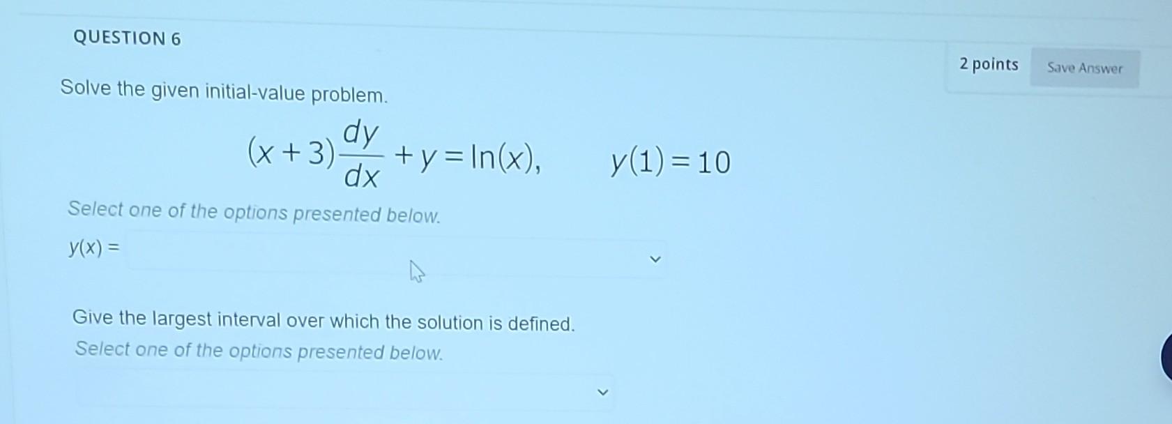 Solved Solve the given initial-value problem. | Chegg.com