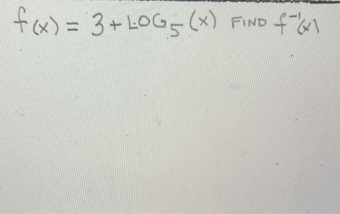 Solved f(x)=3+log5(x) | Chegg.com