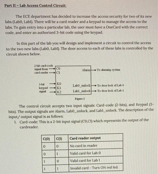 Solved Part II - Lab Access Control - c) Kindly refer to | Chegg.com