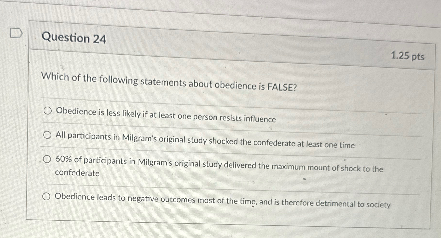 Solved Question 241.25ptsWhich of the following statements | Chegg.com