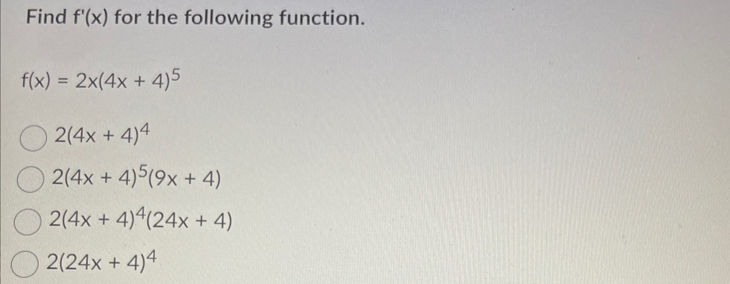Solved Find f'(x) ﻿for the following | Chegg.com