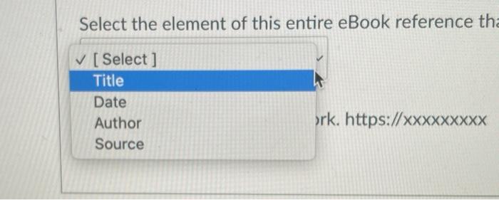Solved Select the element of this entire eBook reference | Chegg.com