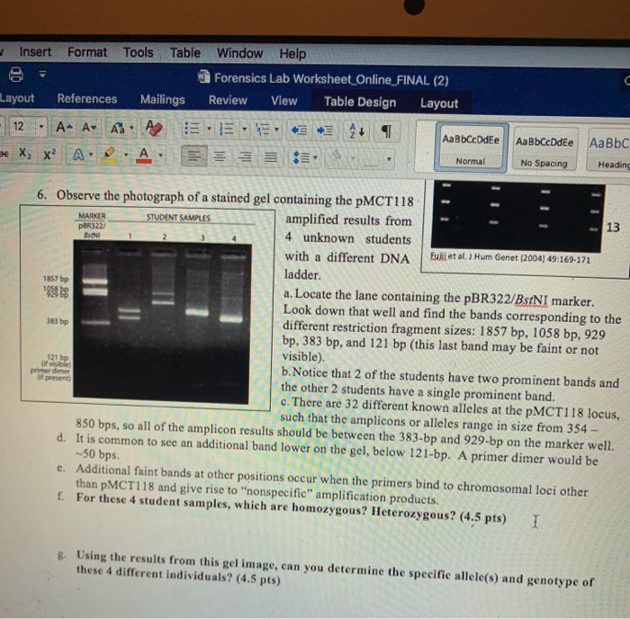 Solved Insert Format Tools Table Window Help w Forensics Lab | Chegg.com
